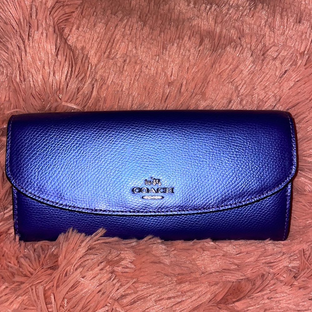 Metallic Purple Coach Full Size Wallet - Gem